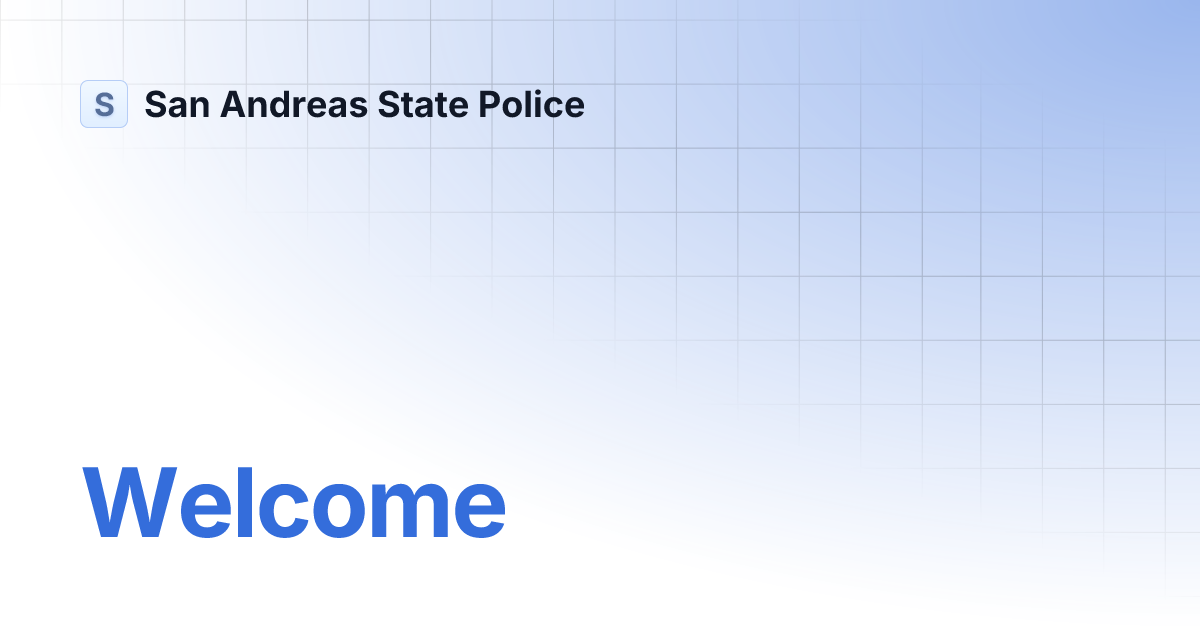 Welcome | San Andreas State Police
