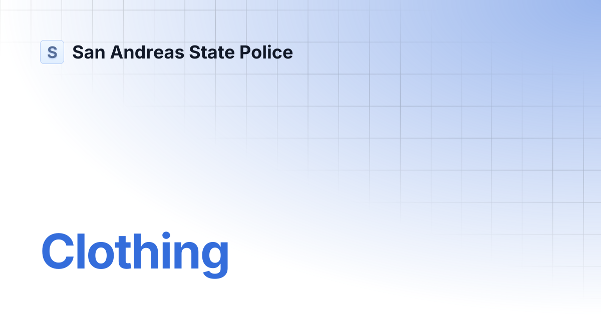 Clothing | San Andreas State Police